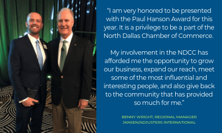 Benny Wright Receives the Paul Hansen Award